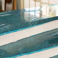 China Self Adhesive PE Floor Protection Film 50 Micron Blue Transparent Anti Dust Waterproof for sale