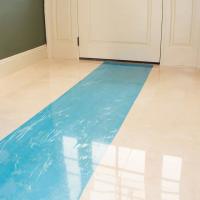 China Self Adhesive PE Floor Protection Film 50 Micron Blue Transparent Anti Dust Waterproof for sale