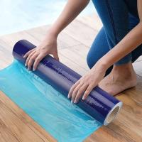 China Wholesale Dustless Self Adhesive Hard Floor Protective Film 50 Micron PE Protection Roll for sale