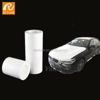 China Glossy White UV Resistant 70 Micron PE Protective Film for Automotive Paint Protection for sale