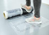China Automotive Carpet Protection Film 70 Micron Thickness with High Tack Removal - 60m/100m Length Options for sale