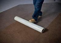 China Clear Carpet Protection Film 70 Micron 300 ft Roll with High-Tack Acrylic Adhesive for Construction and Renovation for sale