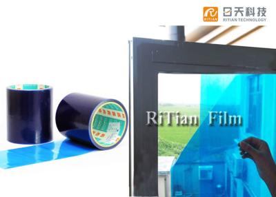 China Blue No-Residue Window Glass Protection Film 0.025-0.2mm Thickness 2000m Length PE Material for sale