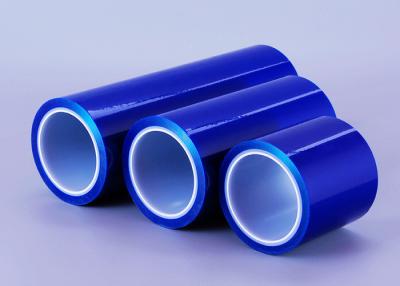 China Blue Temporary Glass Protection Film 200m Length 50 Micron Thickness for Construction Windows for sale