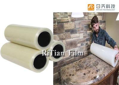 China Transparent Marble Protection Film 30-50 Micron Thickness with 300% Elongation and 60℃ Heat Resistance for sale