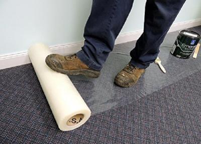 China 70 Micron Carpet Protection Film 60cm x 100m Roll - Heavy-Duty PE Surface Guard with Clean Removal for sale