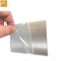 China Flexible PE Protective Film 50 Micron Rubber Based Adhesive Transparent Blue Residue Free Removal for sale