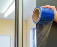 China Polyethylene Window Glass Protection Film 1240mm x 200m Acrylic Adhesive Residue-free Removal for sale