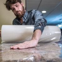 China Tear Resistant and Liquid Resistant Marble Protection Film for Countertops with Heat Resistance up to 60°C for sale