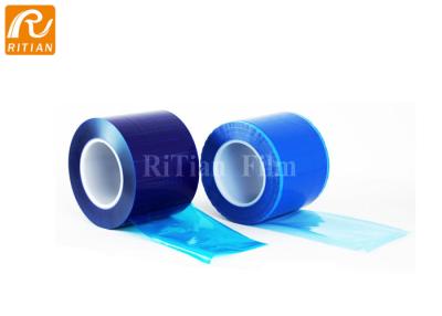 China Acrylic Based Glue Adhesion Barrier Film 4x6 Inch Non Stick Edges Blue Transparent 1200 Sheets for sale