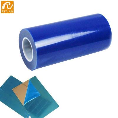 China Blue Window Glass Protection Film 30-150 Micron Solvent Based Acrylic Adhesive No Residue for sale