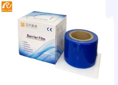 China Blue PE Medical Barrier Film Roll 4x6 Inch Acrylic Adhesion Custom Logo 1200 Sheets for sale
