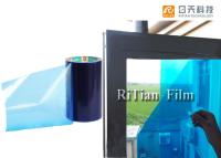 China Blue Self Adhesive PE Protective Film 30-170 Micron Shatterproof Window Film 124cm Width for sale