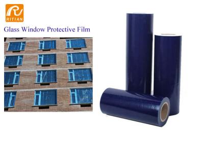 China Anti UV Outdoor Window Glass PE Protective Film 60 Micron Solvent Based Adhesive Tearable for sale