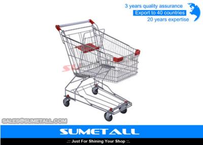 China 125L Metal Shopping Cart Shopping Trolley With Base Tray For Superstores for sale