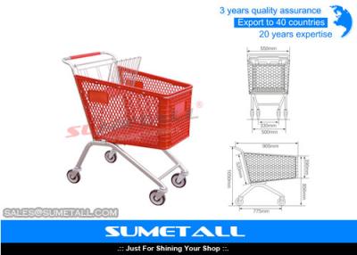 China Supermarket Plastic Shopping Trolley On Wheels for sale