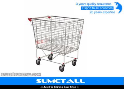 China Supermarket Metal Wire Container With 4 Wheels For Cargo Storage Custom Logo for sale
