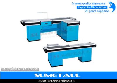 China Supermarket Checkout Counter With Conveyor Belt for sale