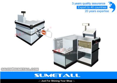 China Multi Funtion Retail Store Cash Counter Reception Desk With Stainless Steel Countertops for sale