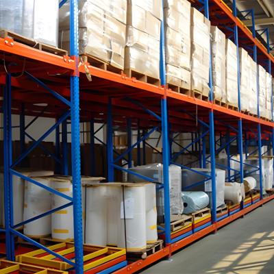 China OEM Size Q235B Steel Push Back Shelving Heavy Duty Steel Racking For Bulk Loads for sale