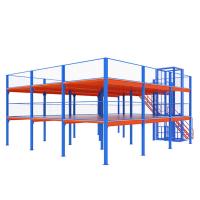 China Industrial Q235B Steel Mezzanine Platform with 200-500kg/㎡ Load Capacity and Customized Powder Coating for sale