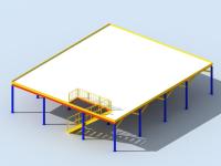 China Industrial Q235B Steel Mezzanine Rack with 200-500kg/㎡ Load Capacity and Powder Coating for sale
