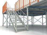 China Industrial Q235B Steel Mezzanine Platform with 200-500kg/㎡ Load Capacity and Customized Powder Coating for sale