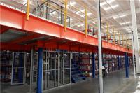 China Industrial Q235B Steel Mezzanine Platform with 200-500kg/㎡ Load Capacity and Customized Powder Coating for sale
