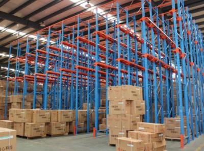 China Powder Coated Drive In Heavy Duty Warehouse Shelving High Density Pallet Rack 2-8 Levels for sale