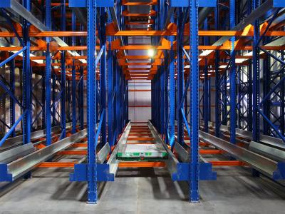 China Automated Radio Shuttle Warehouse Storage Racking with Q235B Steel Durable Construction 1000–1200kg/Pallet for sale