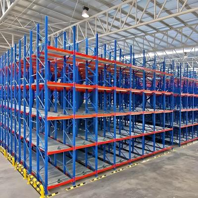 China High Density Warehouse Gravity Racking System with Adjustable Rollers and Durable Q235B Steel Structure for sale
