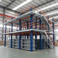 China Industrial Q235B Steel Mezzanine Rack with 200-500kg/㎡ Load Capacity and Powder Coating for sale