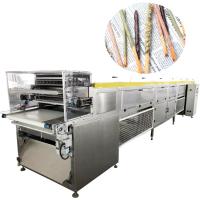 China 1300kg/h Chocolate Enrober Machine with Air Cooling for Pocky Sticks Double Coating Production Line - 800-1200 Sticks/Min for sale