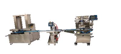 China Automated Chicken Breast Dog Food Encrusting Line 200% Productivity Boost with Cutter and Tray Arranger for sale