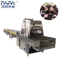 China Automatic Feeding 400mm Wide Chocolate Enrobing Machine Double Layer Coating with Cooling Tunnel for sale