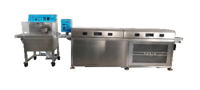 China Chocolate Dipped Frozen Banana Enrober Machine Stainless Steel 304 Continuous Coating Line for sale
