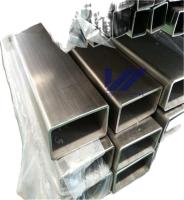 China 100x50x5mm 180# HL Stainless Steel Box Section SS 304 Welded Pipe Rustproof for sale