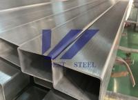 China 100x50x5mm 180# HL Stainless Steel Box Section SS 304 Welded Pipe Rustproof for sale