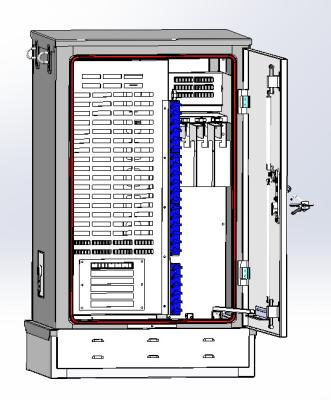 China 432 Core Street Pre-Assigned Fiber Distribution Cabinet IP65 Rated with 1028x602x505mm Dimensions for sale