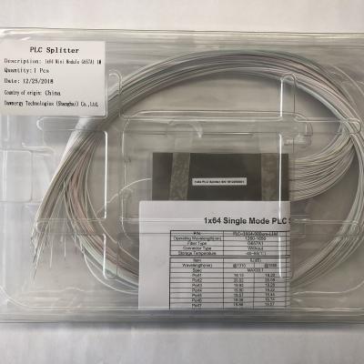 China 1x64 Mini Type Fiber PLC Splitter Without Connector Low PDL 1260-1650nm Indoor Outdoor for sale