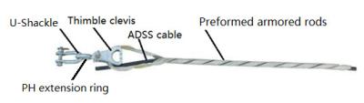 China DA-ADSS-TC Series Galvanized Steel Tension Clamp for ADSS Cable - 10-60KN Breaking Load, 100-600m Span for sale