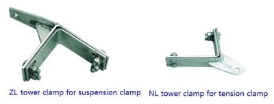 China TCTC/TCSC Series Tower Clamp Fiber Optic Cable Fittings 80mm×6mm with 85μm Galvanized Coating for sale