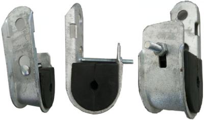 China Galvanized Steel J Hook Suspension Clamp for ADSS Fiber Optic Cable 6-8mm Diameter 8KN Load for sale