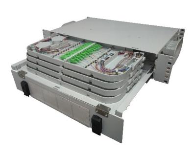 China Dawnergy Telecom 1U/2U Fiber Optic Patch Panel - 19/21 Inch Rack Mount with 24-96 Fiber Capacity for sale
