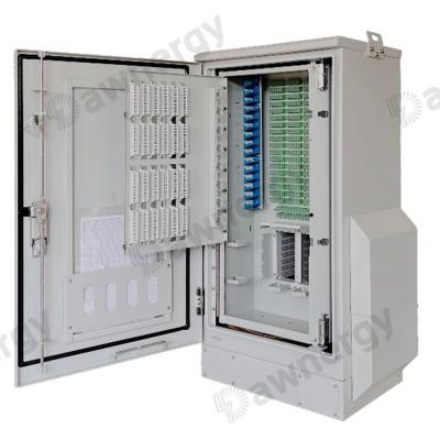 China SUS304 Fiber Distribution Cabinet 192 Capacity Ground Installation Max 432 Cores IP65 for sale