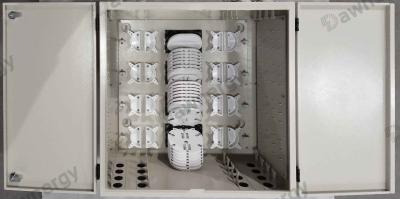 China Wall Mounted Fiber Optic Distribution Box 24F Splice Tray 288F Max Capacity Cold Roll Steel for sale