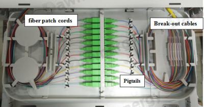 China 1U Rack Mount Fiber Patch Panel with Plastic Splice Tray - 48 Fibers Capacity, SC Simplex Ports, 440×275×43.6mm Dimensions for sale