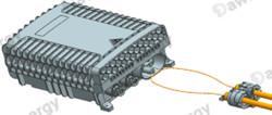 China FTTH Fiber Optic Distribution Box 1x8 PLC Splitter IP65 16 Drop Cable Ports 303x230x104mm for sale
