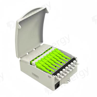China FTTH 12 Core Fiber Optic Distribution Box IP54 Wall Mount SC Adapter Splice Box for sale