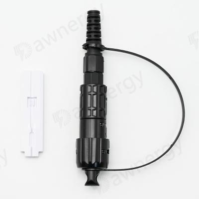 China Fiber Optic Connector Adapters SM Ceramic Groove Type 2x3mm 2x5mm Flat Drop Cable IP68 for sale
